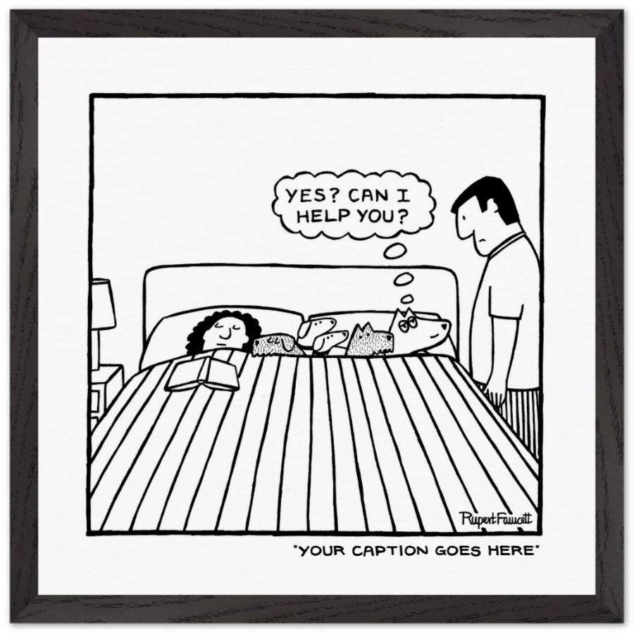 Yes. Can I Help You? - Framed Print – Off The Leash Dog Cartoons