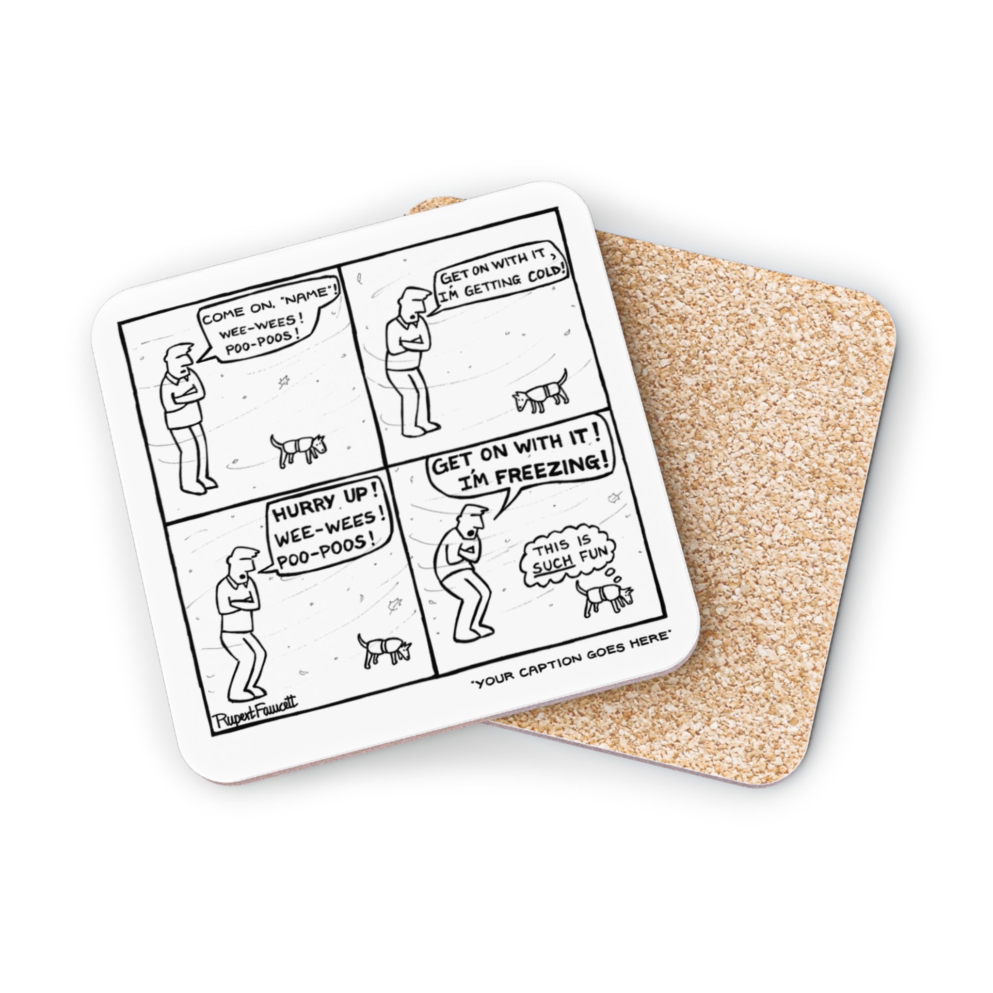 Winter Wee Wees - Coaster – Off The Leash Dog Cartoons